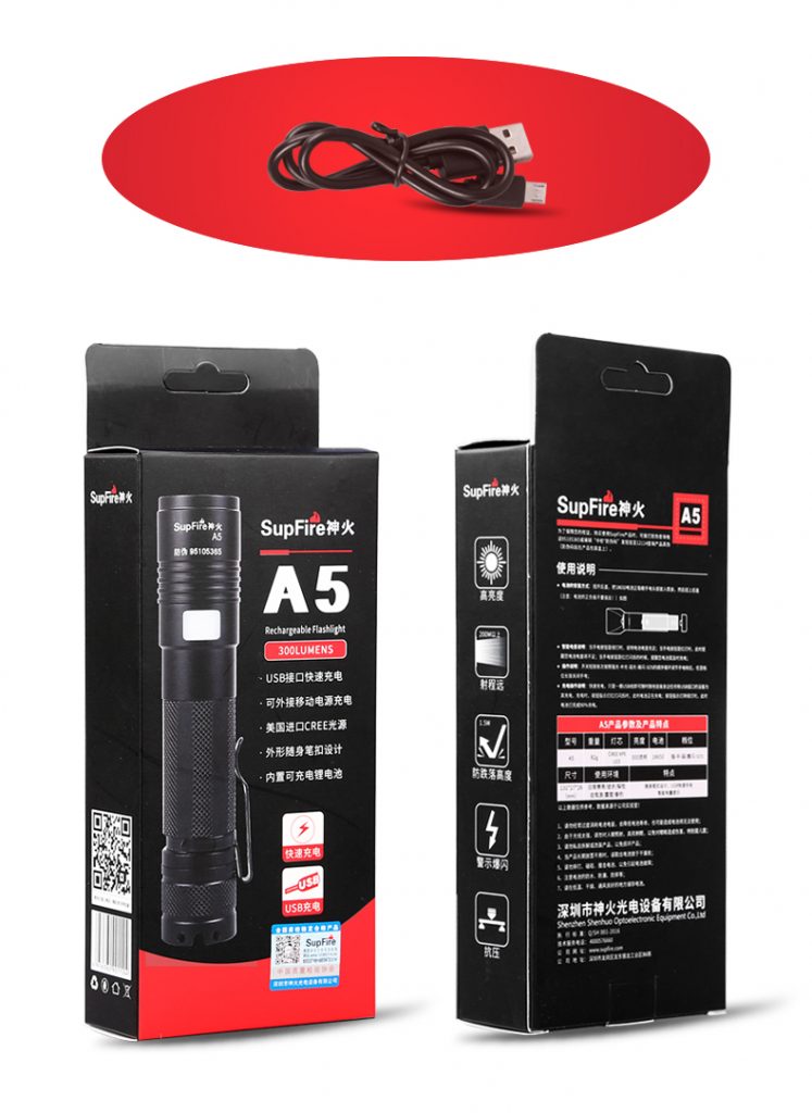 SupFire A3 3W LED Rechargeable Flashlight – GW ELECTRIC SDN BHD