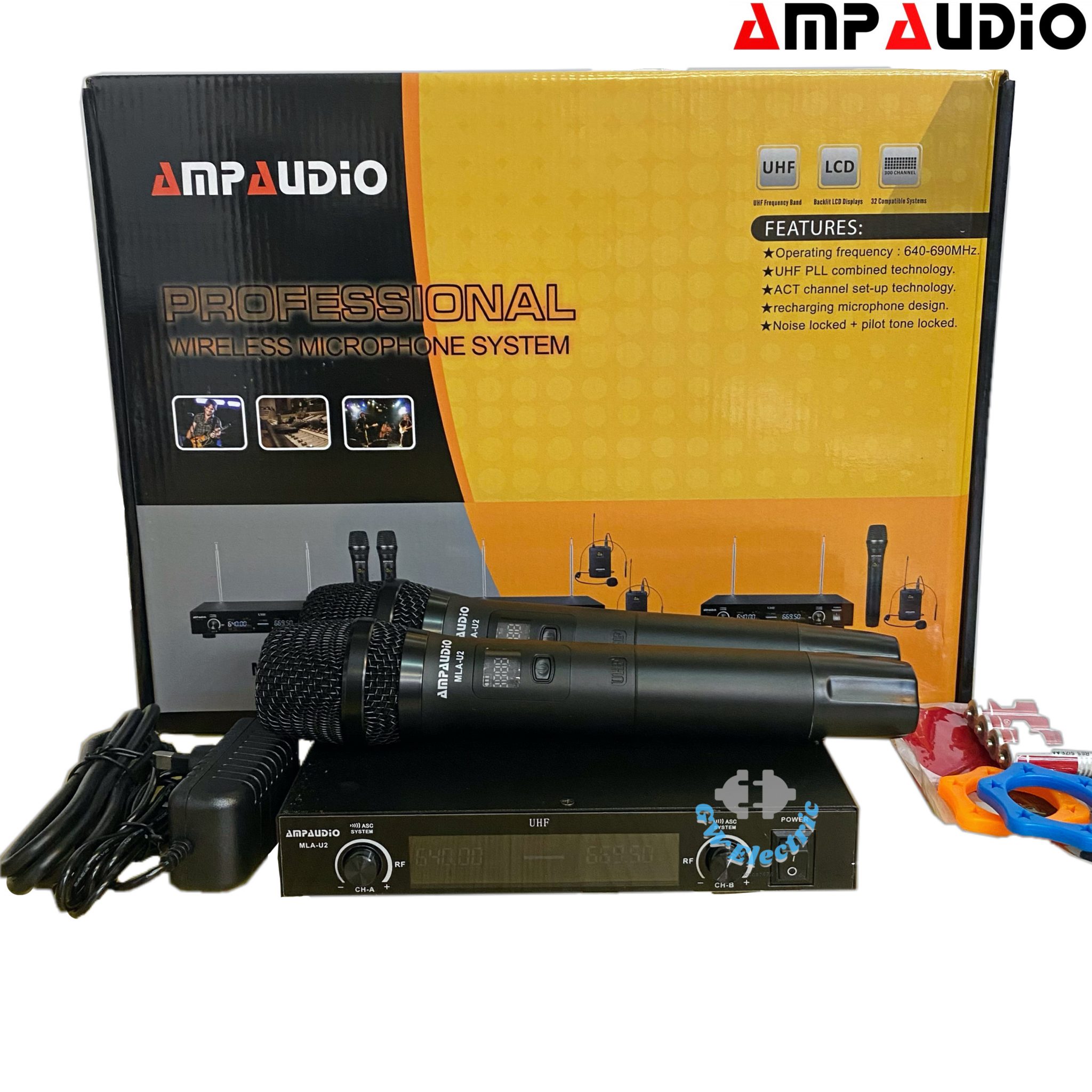 AMPAUDIO MLA-U2 UHF 2 Wireless Handheld Microphone – GW ELECTRIC SDN BHD