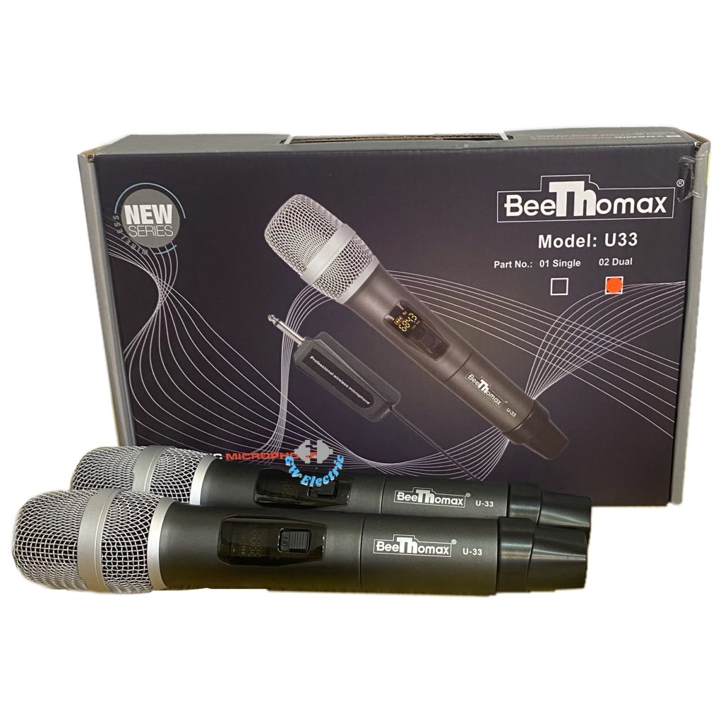 BeeThomax U33 UHF Wireless Dual Channel Handheld 2 Handheld Microphone ...