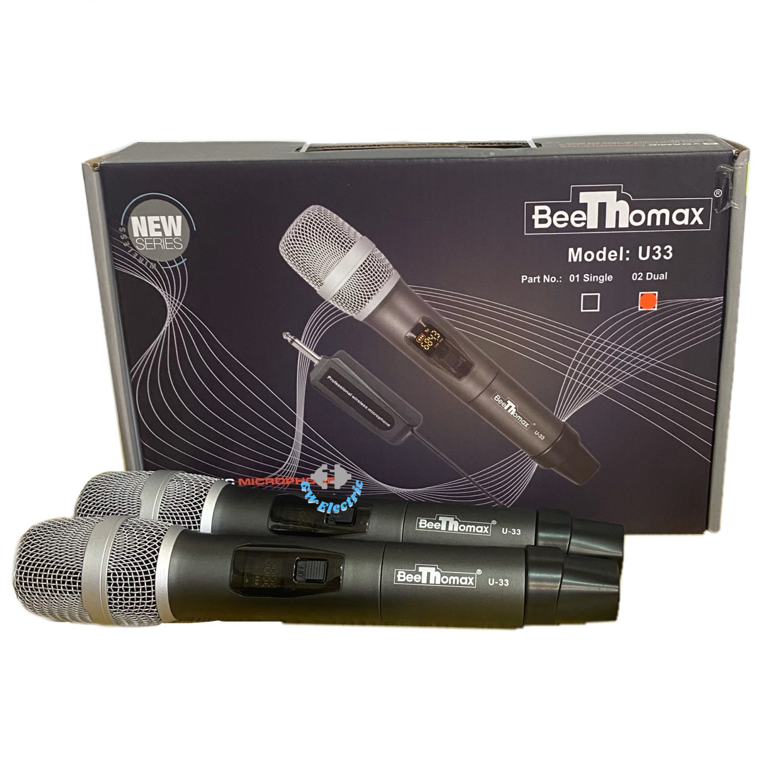 BeeThomax U33 UHF Wireless Dual Channel Handheld 2 Handheld Microphone ...