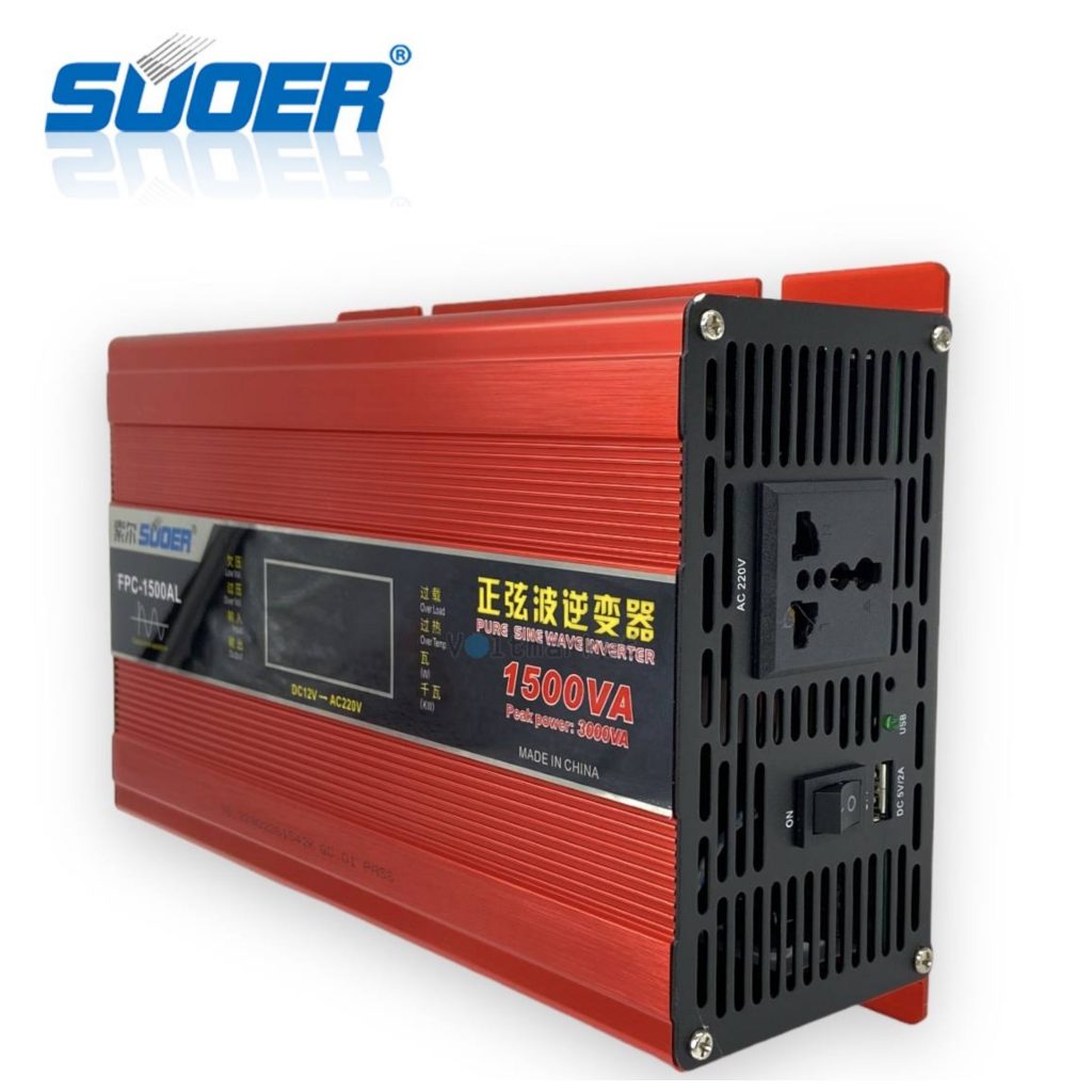 1500W SUOER Pure Sine Wave Inverter DC 12V to AC 230V With USB FPC-1500A – GW ELECTRIC SDN BHD
