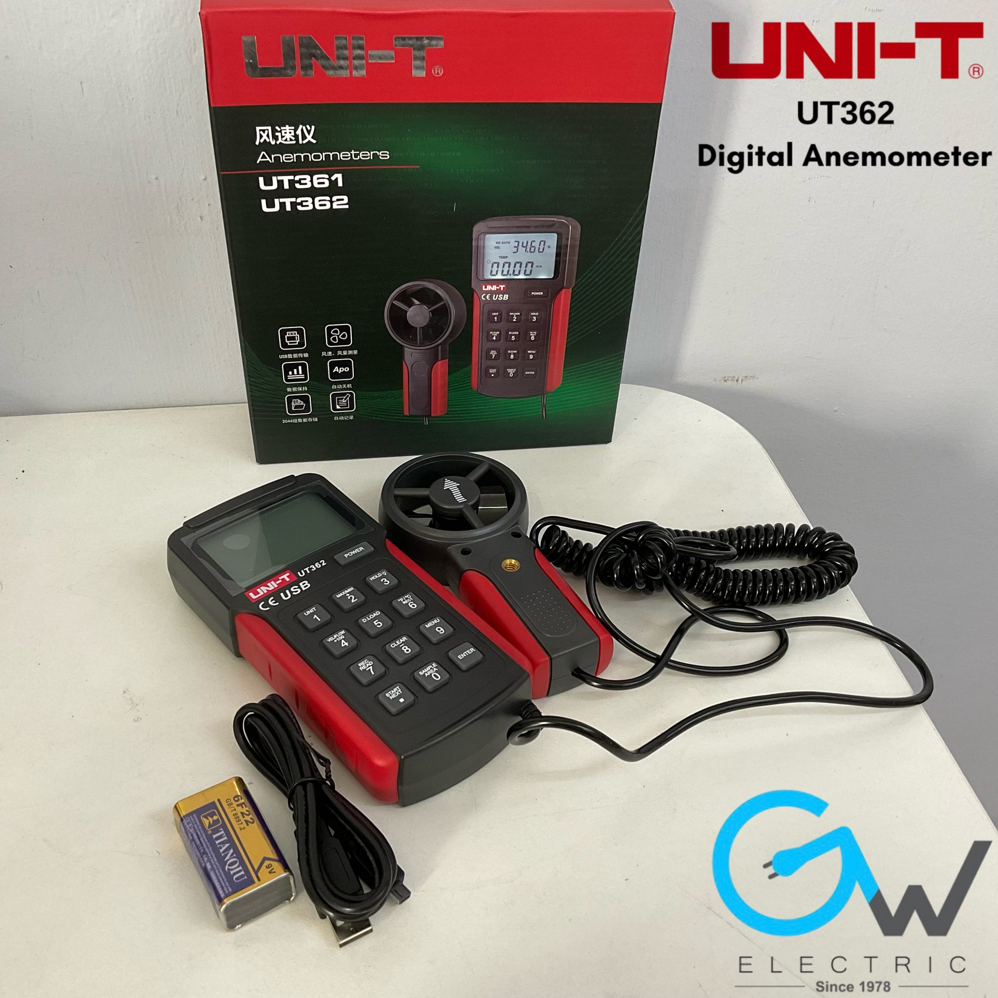 UNI-T UT362 Anemometer Handheld Digital Wind Speed Tester – GW ELECTRIC ...